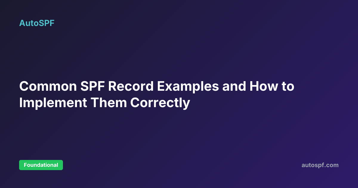 Common SPF Record Examples and How to Implement Them Correctly | AutoSPF