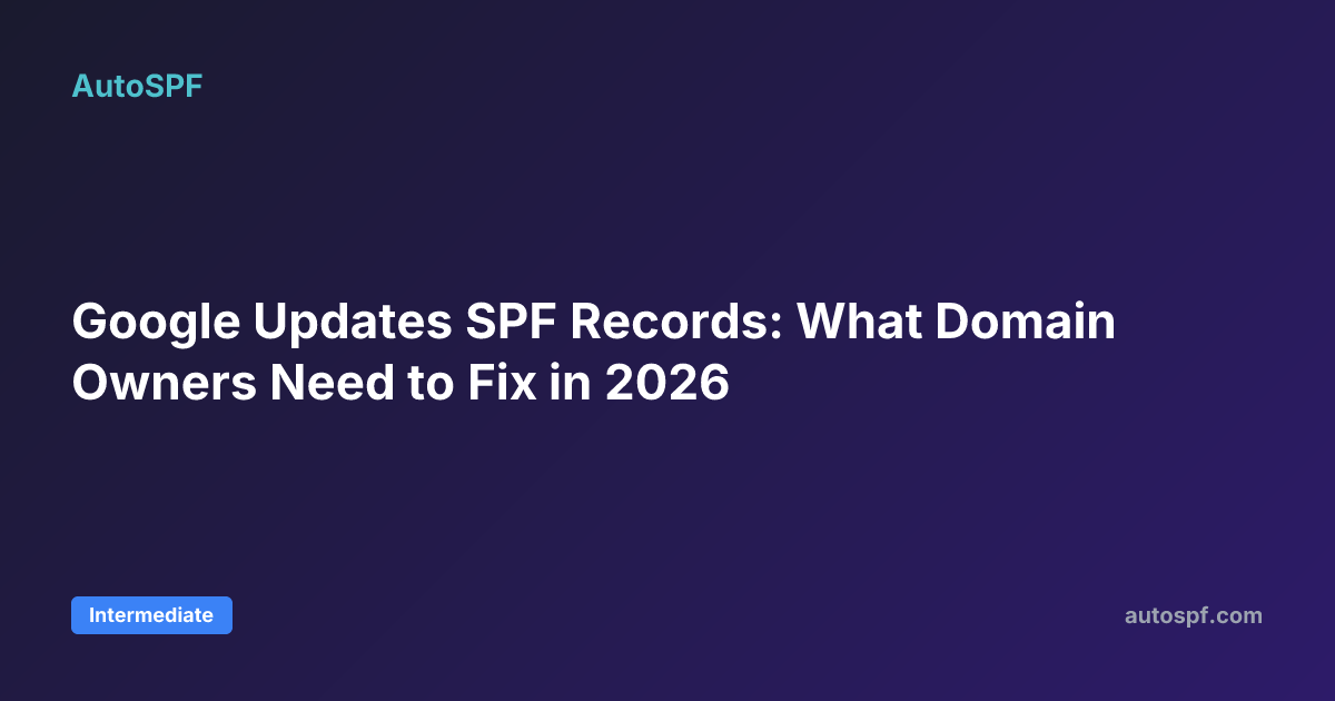 Google Updates SPF Records: What Domain Owners Need to Fix in 2026 ...