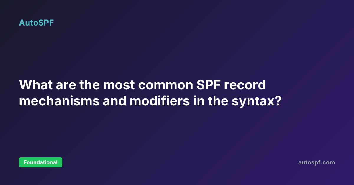 What are the most common SPF record mechanisms and modifiers in the ...