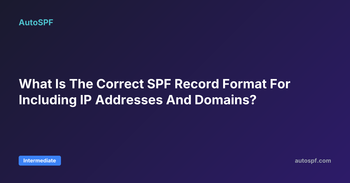 What Is The Correct SPF Record Format For Including IP Addresses And ...