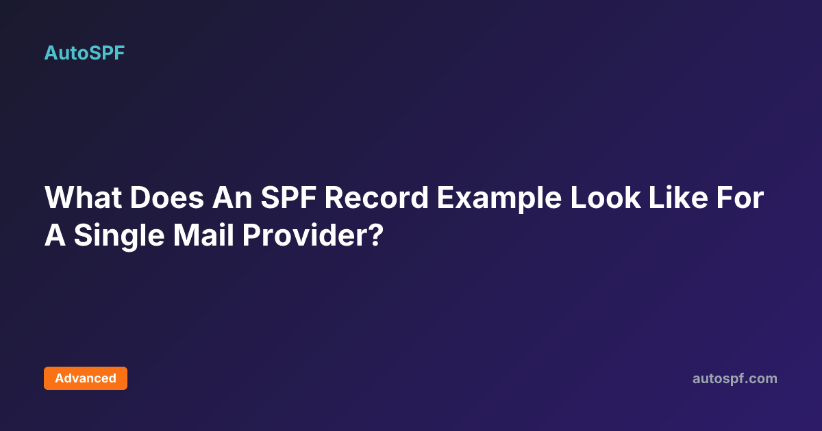 What Does An SPF Record Example Look Like For A Single Mail Provider ...